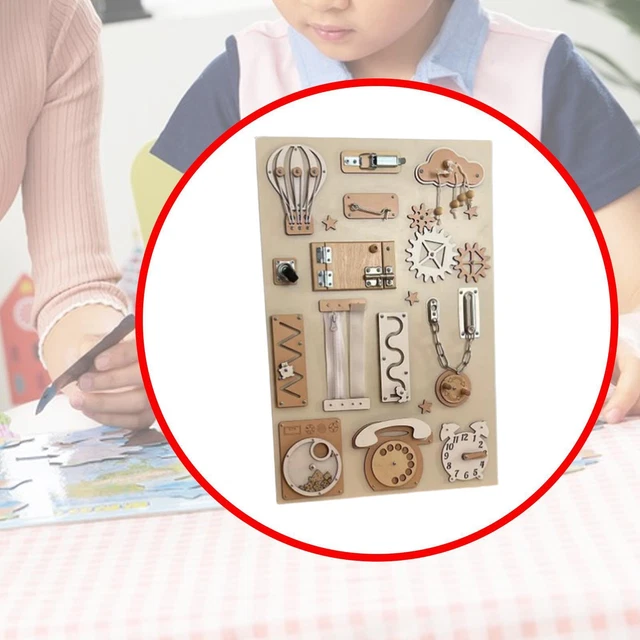 MONTESSORI BUSY BOARD Learning Activity Clock Sensory Activity Board £ ...