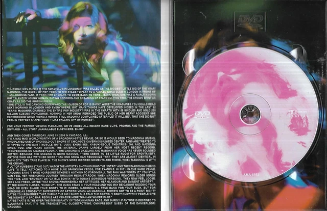 Dvd Digipack Toute Zone Madonna Confessions On Tv Complete Uncut