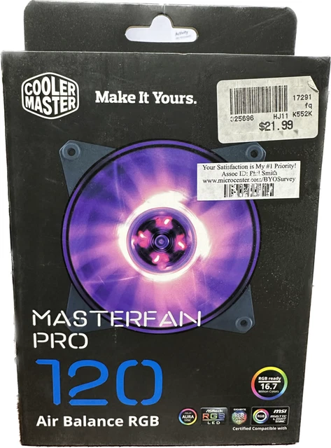 COOLER MASTER MASTER fan Pro 120 Air Balance RGB LED PC Fan 42.7CFM ...