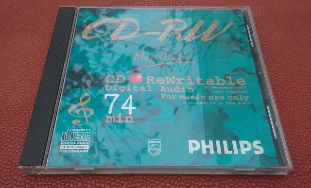 RARE PHILIPS CD-RW AUDIO MEGALIFE 74 min Blank CD-RW Digital Audio ...