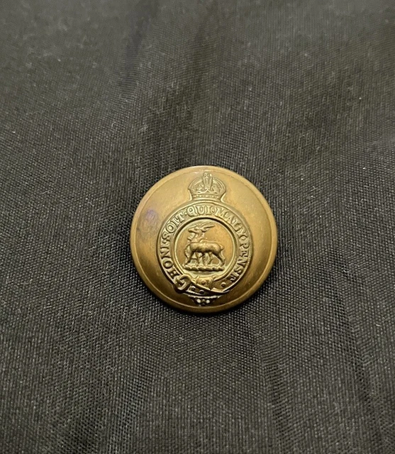 OLD ORIGINAL WW1 Uniform Regiment Button. British Militaria. Not WW2 ...