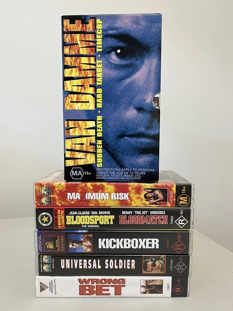 VINTAGE JEAN CLAUDE Van Damme VHS Bundle x8 Kickboxer, Bloodsport ...