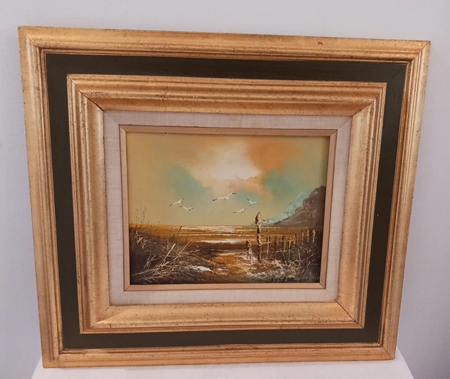 VINTAGE ORIGINAL OIL Painting Signed by Artist Cooper Framed Wall Fine ...