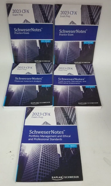 SCHWESER NOTES 2023 CFA Exam Prep Includes 5 Level 1 books $74.99 ...