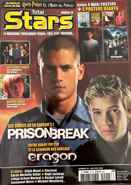 MAGAZINE TOTAL STARS n°20, Prison Break, Matt Damon, Muse, Eragon, Hugh ...