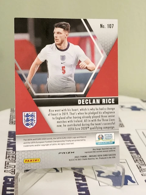 DECLAN RICE 2021 Panini Mosaic Uefa Euro #107 Reactive Gold Prizm Nm $4 ...