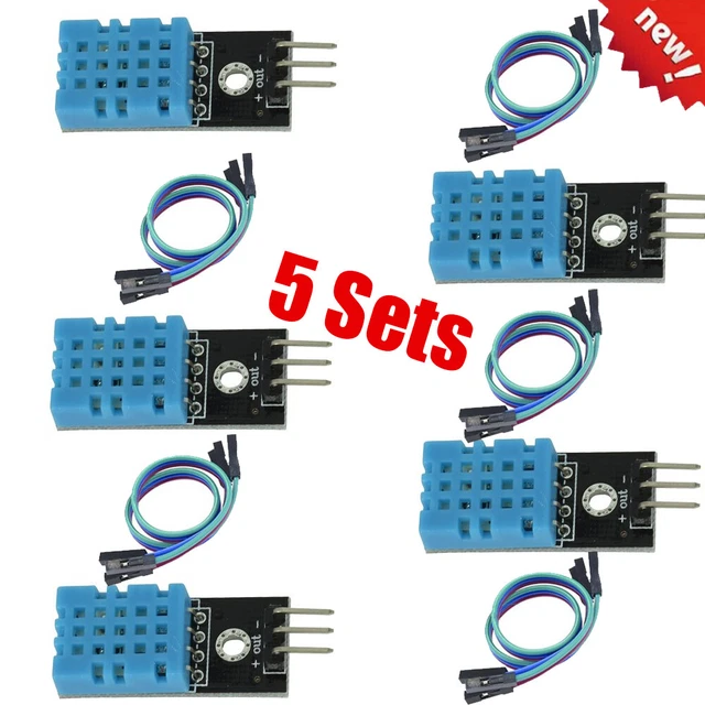 DHT11 TEMPERATURE AND Relative Humidity Sensor Module for arduino 5Pcs ...