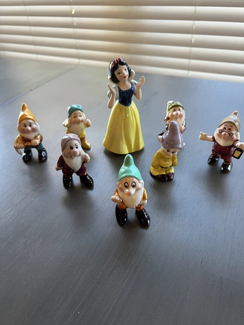 Vintage Snow White And The 7 Dwarfs Porcelain Set Walt Disney