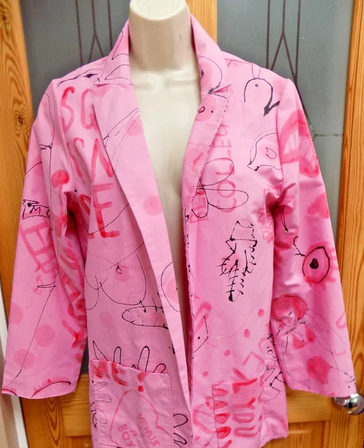 LADIES RARE COTTON COAT JACKET Foundling Studio Hand Made Size 12 36in ...
