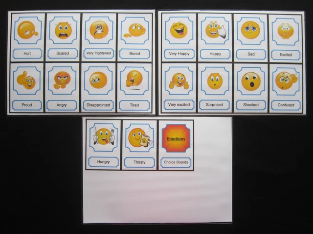EMOTIONS CARDS -AUTISM/PECS/NON verbal/Early Yrs/Visual Aid/Dementia ...