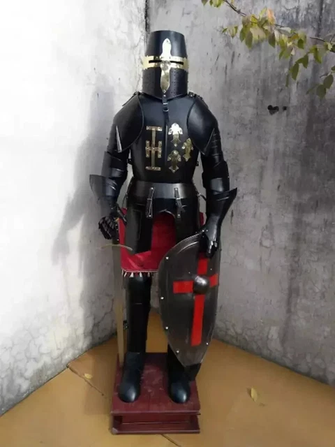 MEDIEVAL ARMOR SUIT Knight Wearable Templar Crusader Full Body Armour ...