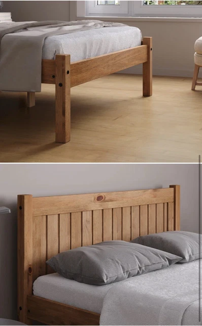 BNIB SMALL DOUBLE 4ft Bed Frame Waxed Pine. Collection Only £125.50 ...