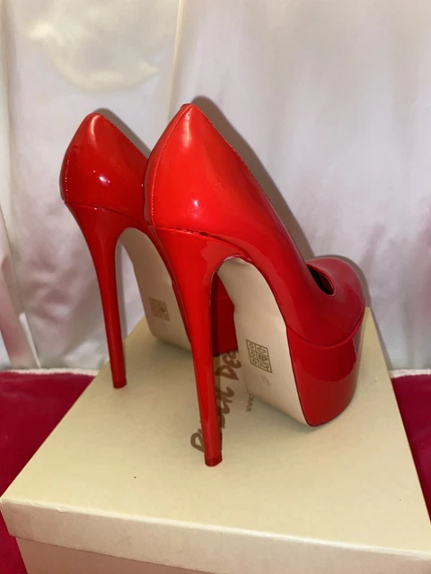RED PATENT KILLER Heels Size 7 (runs small) PUBLIC DESIRE £32.99 ...