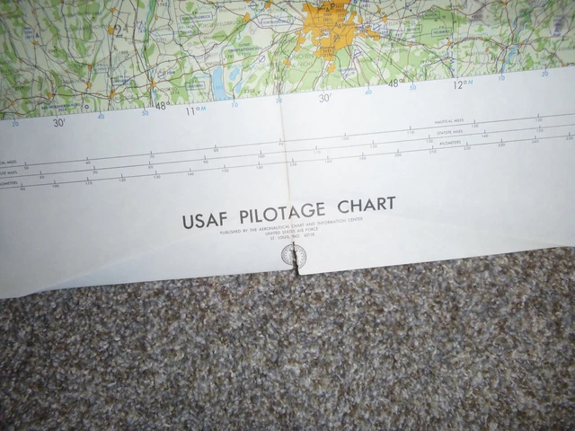 1966 AUSTRIA CZECHOSLOVAKIA USAF Pilotage Chart Map 2nd ed St.Louis PC ...