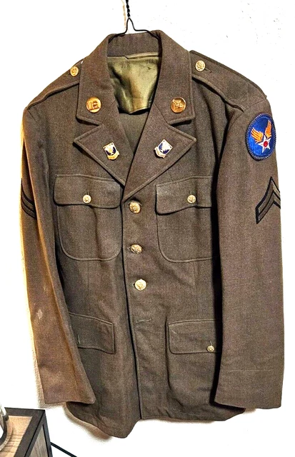 VINTAGE MILITARY US Army Uniform WWII 1940'S Army Air Corps , Engineer ...