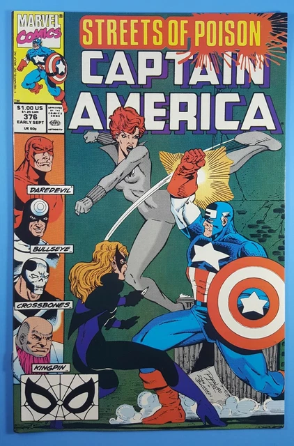 CAPTAIN AMERICA #376 Streets of Poison Marvel Comics 1990 Vedova Nera ...
