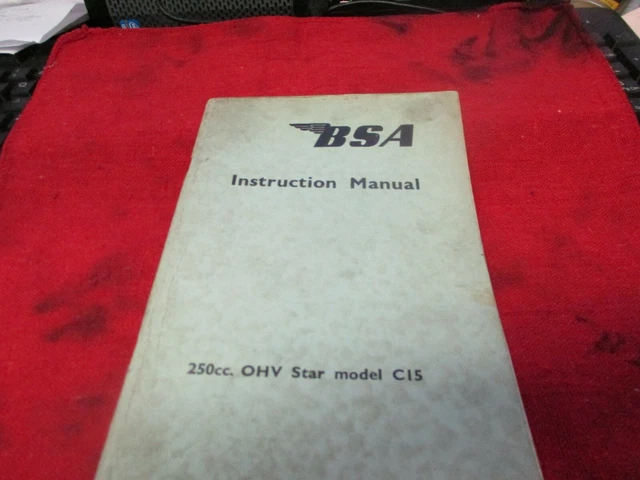 BSA INSTRUCTION MANUAL 250cc OHV Star Model C15 100520 EUR 19,21 ...