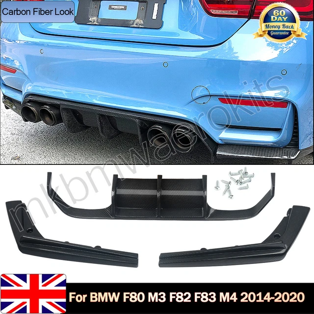 REAR DIFFUSER VALANCE V Style Carbon Fiber Look For Bmw F80 F82 M3 M4 ...