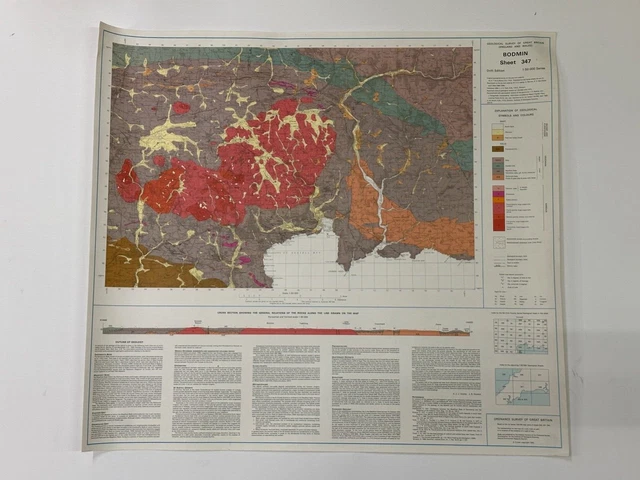 ORDNANCE SURVEY GEOLOGICAL, Drift, Sheet Map, of Bodmin, 1982 £15.85 ...