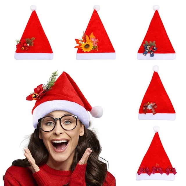 CHRISTMAS HATS WINTER Warm Velvet Holiday Xmases Hat Red Santa Hat ...