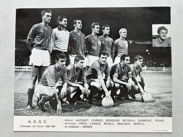 CARTE ÉQUIPE ASSE joueurs saison 1966 1967 AS Saint Etienne foot Larqué Herbin EUR 19,00 ...