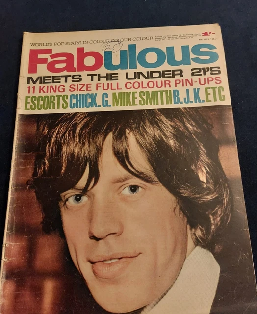 RARE FABULOUS MAGAZINE 4th JULY 1964 Jagger Kinks Lulu Escorts Billy J ...