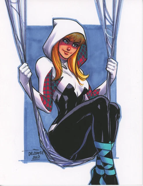 Spider Gwen Stacy Spider Man Pin Up Original Art Scott Dalrymple £7247 Picclick Uk
