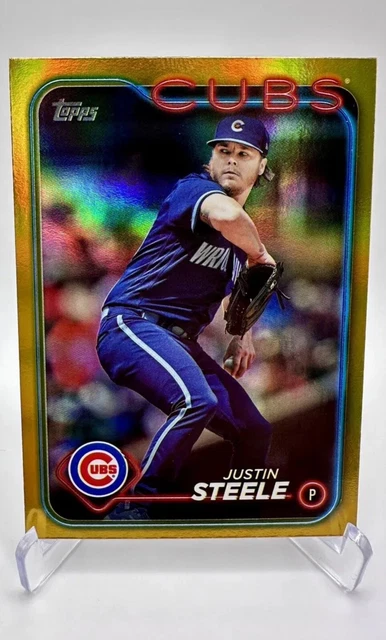 FEUILLE D'OR JUSTIN Steele 2024 Topps Series 1 #318 Chicago Cubs EUR 0 ...