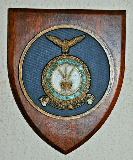 SECOND ALLIED TACTICAL Air Force mess plaque shield RAF 2ATAF 2nd EUR ...