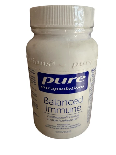 PURE ENCAPSULATIONS BALANCED Immune -60 caps. Gluten Free,Non-GMO. BBE ...