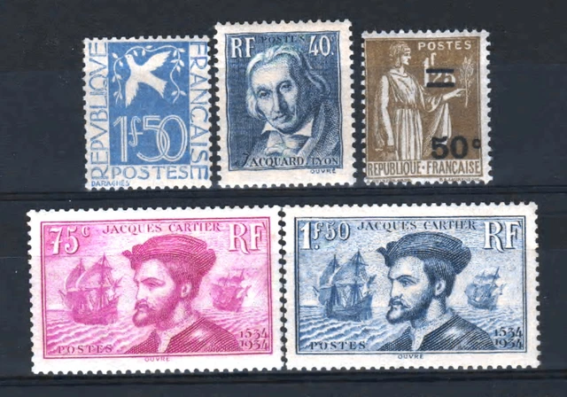 FRANCE STAMP YEAR Fully 1934, 5 Stamps New Xx Luxury, Value: R847 $169. ...