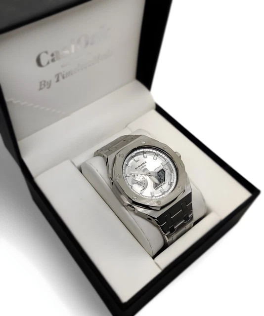 CUSTOM CASIO G-SHOCK GA-2100, CasiOak, Silver, AP Gen 5 Mod- Men's ...