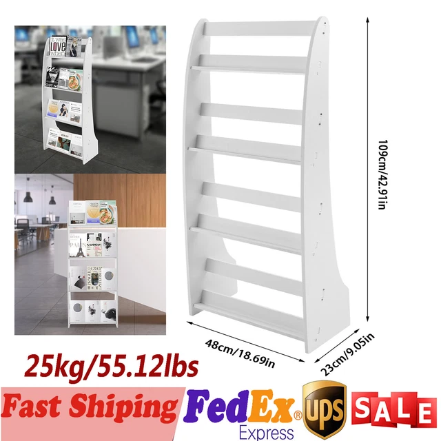 4-TIER BOOK DISPLAY Rack Brochure Holder Literature Floor Standing ...