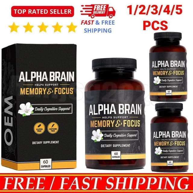 ALPHA BRAIN MEMORY Focus Concentration Vegetarian Supplement 60 ...