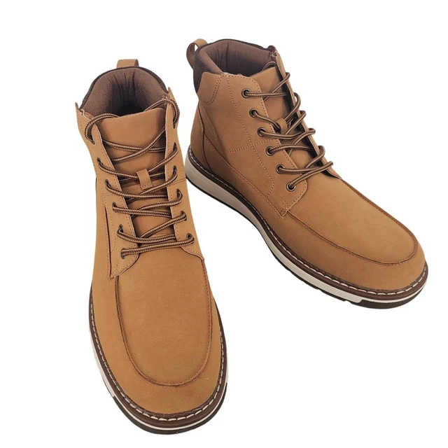 CLUB ROOM FELIIXX Mens Tan Moc Toe Lace Up Boots Size 12M F44007 Hiking ...