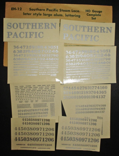 CHAMP, SOUTHERN PACIFIC, Later Style, Steam Locomotive, Ho Decals, Eh ...