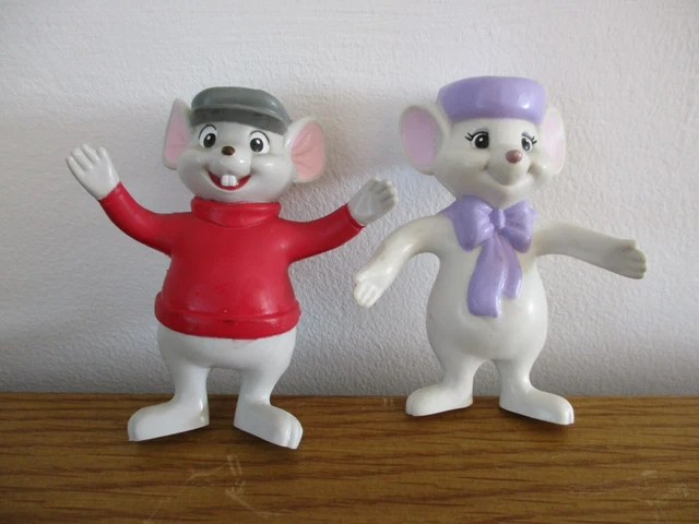 2 DISNEY THE Rescuers Down Under Mouse Toys Bernard & Miss Bianca ...