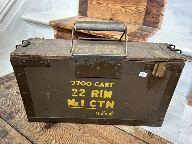 WW2 BRITISH ARMY 22 Rim Wooden Ammo Box 1945 Dated ~ Burnley Rifle Club ...