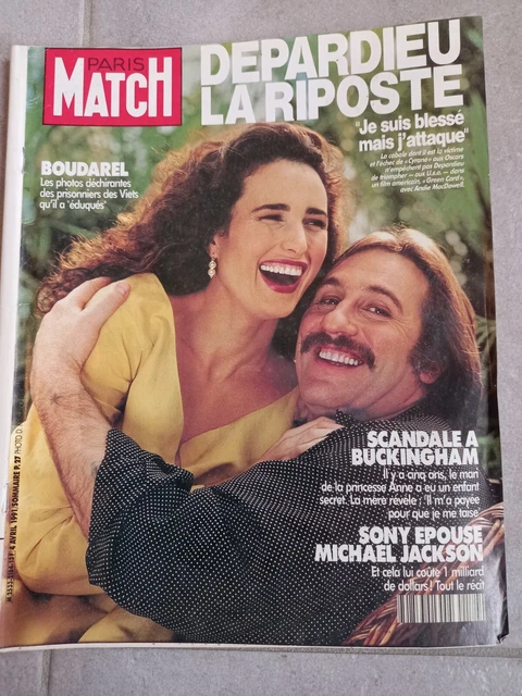 PARIS MATCH N°2184 04/04/1991 Depardieu Sony épouse Michael Jackson L24 ...