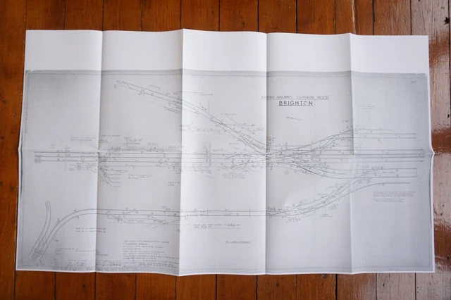 1970 BRIGHTON SIGNALLING Signal Box Sidings Railway Plan Diagram ...