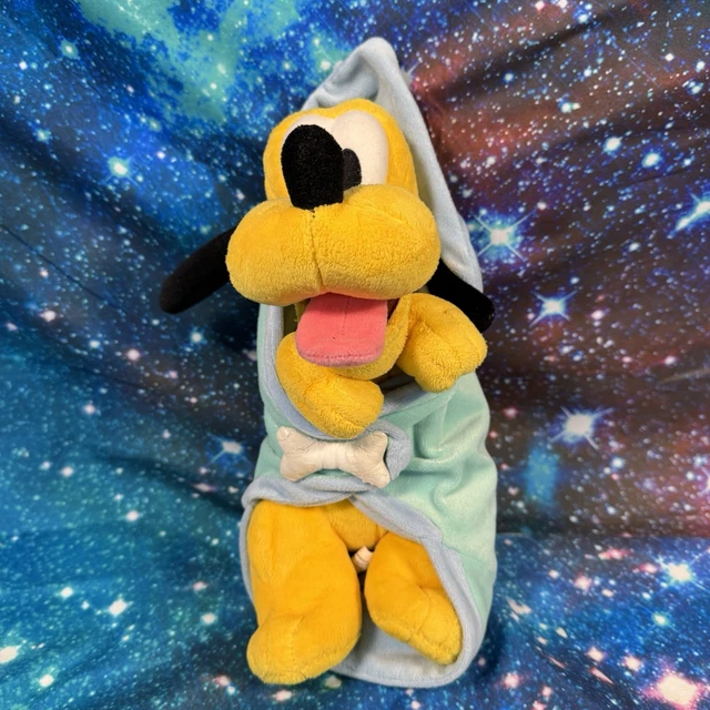 DISNEY PARKS BABIES Pluto Baby Plush with Blanket Lovey Stuffed Animal ...