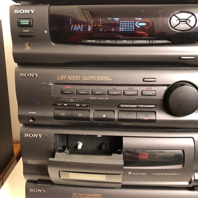 SONY LBT-N300 STEREO System With Turntable Speakers Remote Partly ...