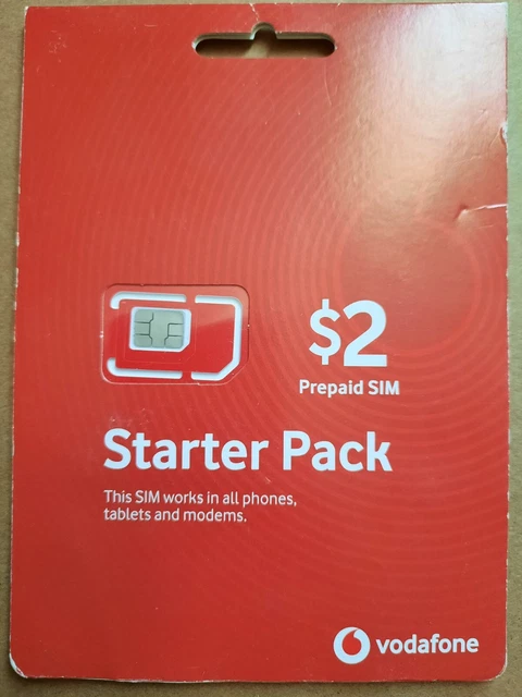 VODAFONE $2 PREPAID 3 in 1 SIM STARTER PACK NO CREDIT STARTER SIM ONLY ...