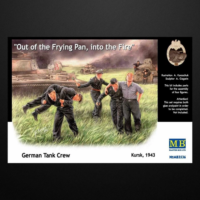 GERMAN TANK CREW Kursk 1943 Year WWII 1/35 Scale Plastic Model Kit MB ...