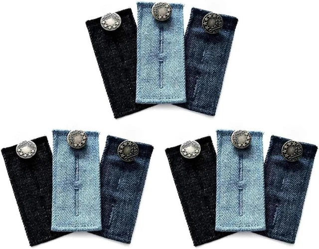 9 PIECES WAISTBAND Extender with Metal Button Adjustable Waist ...