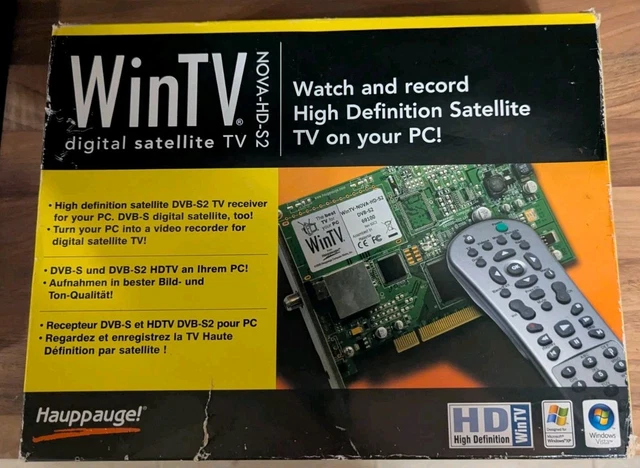 HAUPPAUGE WINTV-NOVA-HD-S2 DIGITAL Satellite PCi Card. DVB-S & DVBS-2 ...