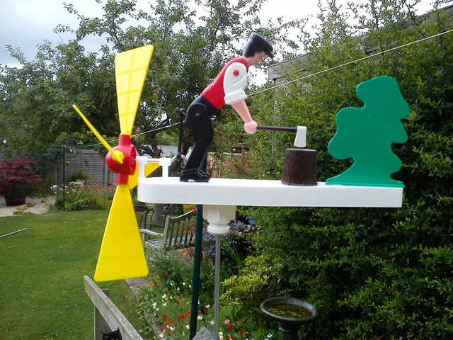 WOOD CHOPPING WHIRLIGIG, Windmill, Whirlygig, Garden Windmill, Wind ...