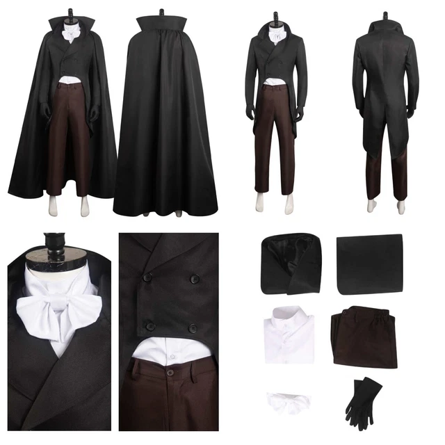 HAUNTED MANSION:THE HAT Box Ghost Cosplay Costume+Cloak Halloween Party ...
