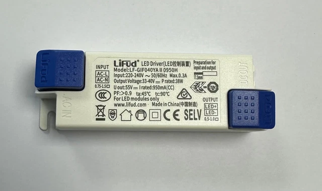 LIFUD LF-GIF040YA(H)950MA 40W 950mA Flicker-Free LED Driver 33-40V £25.50 - PicClick UK