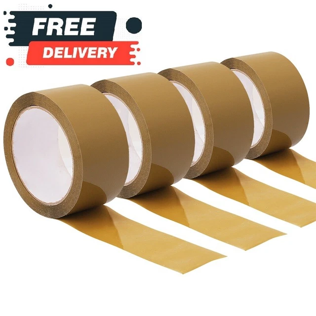 BROWN PACKING TAPE Strong Parcel Packaging Sellotape Carton Sealing ...